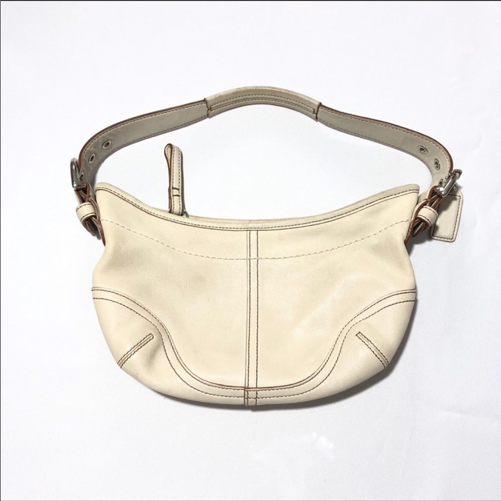 Coach Ivory Leather Mini Hand Bag - Gem